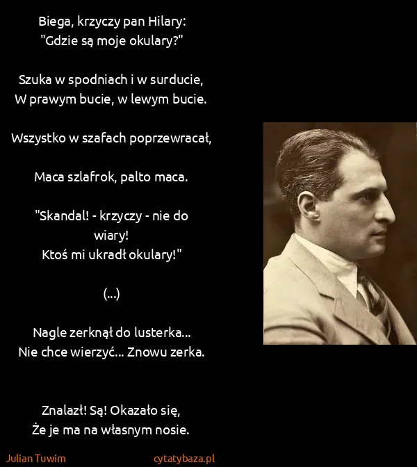 Biega, krzyczy pan Hilary: "Gdzie są moje...
